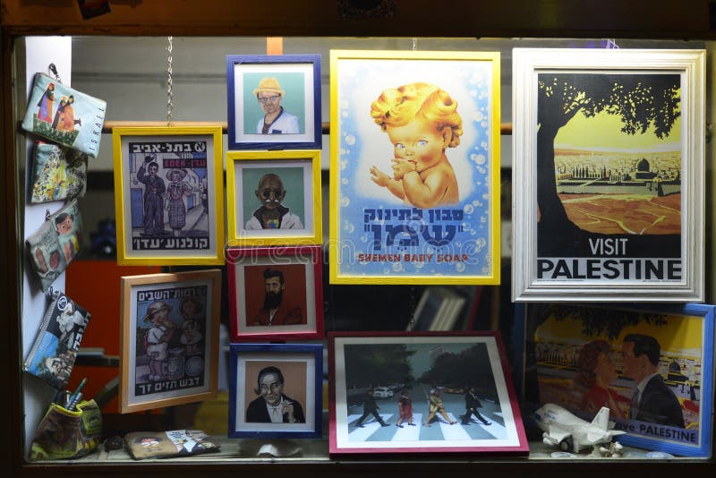 Display Window of an Old Poster in Tel Aviv, Israel Editorial ...