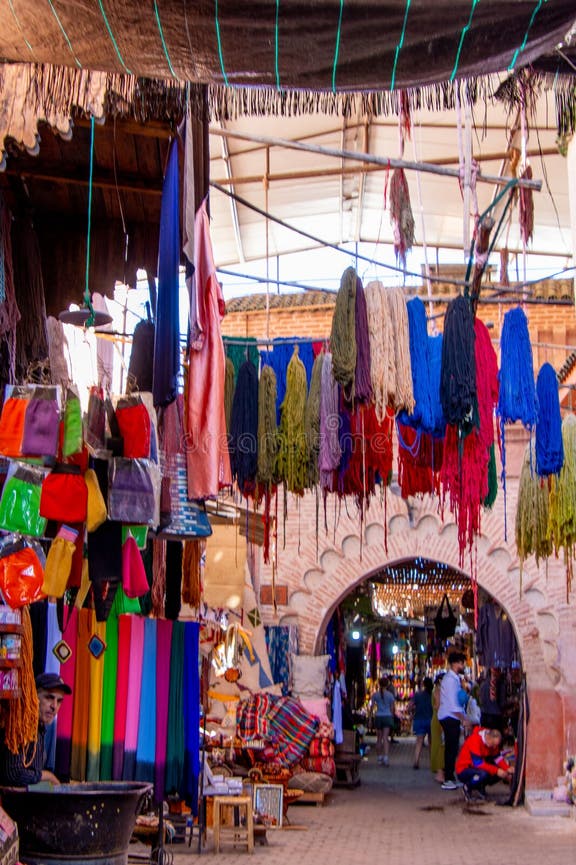 Display of Wool Drying in the Dyers Souk Editorial Photo - Image of ...