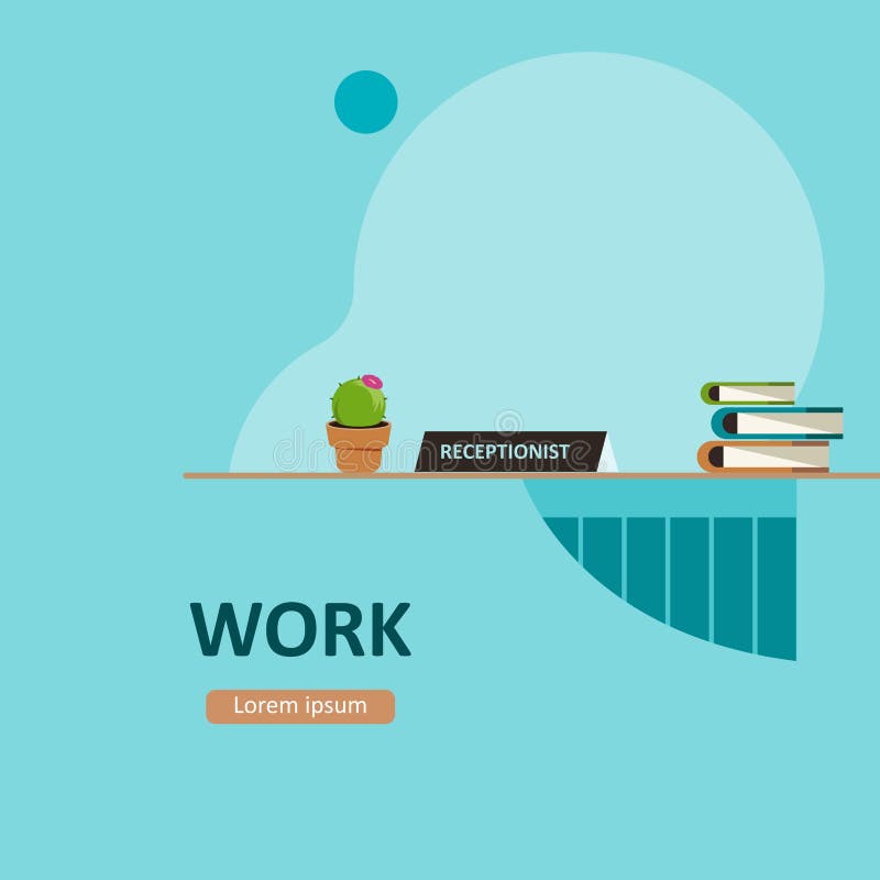 Display Work Receptionist stock illustration. Illustration of flat ...