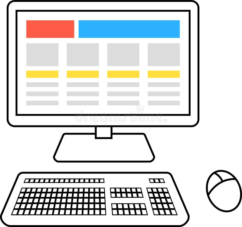 Displayed Desktop PC Illustration Stock Vector - Illustration of ...