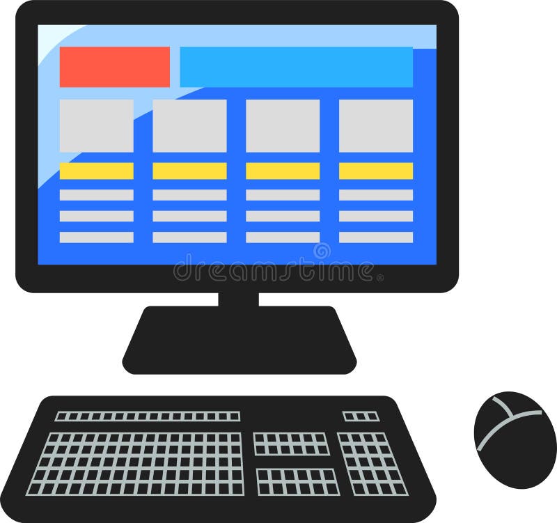 Displayed Desktop PC Illustration Stock Vector - Illustration of ...