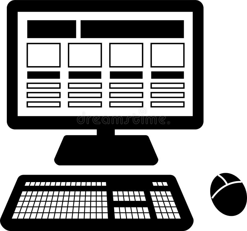 Displayed Desktop PC Illustration Stock Vector - Illustration of ...