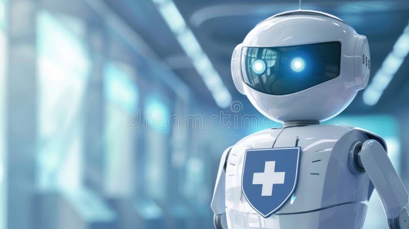 Displayed on Its Digital Screen, the Advanced Robot Features a Security ...