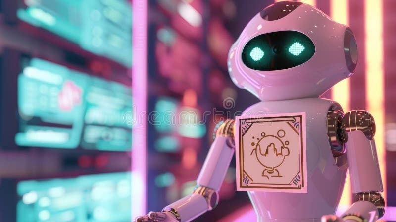 Displayed on Its Digital Screen, the Advanced Robot Features a Security ...