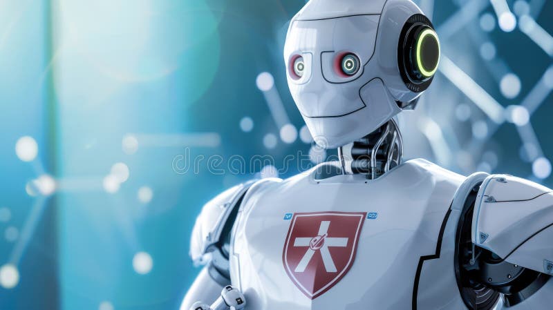 Displayed on Its Digital Screen, the Advanced Robot Features a Security ...