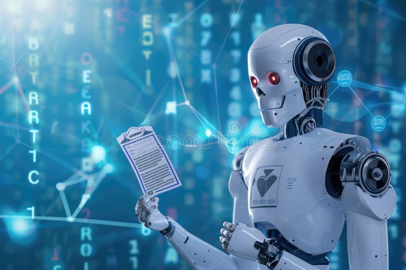 Displayed on Its Digital Screen, the Advanced Robot Features a Security ...