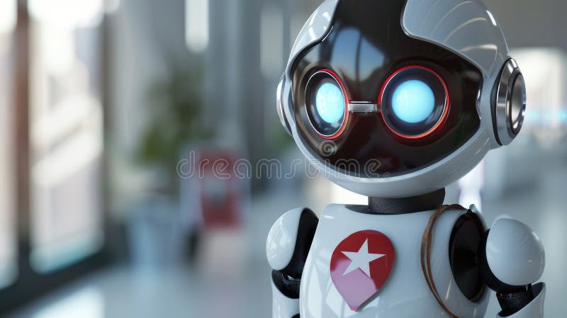 Displayed on Its Digital Screen, the Advanced Robot Features a Security ...