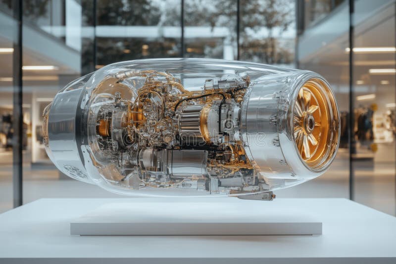 Revealing the Intricate Design of a Jet Engine Showcased in a Modern ...