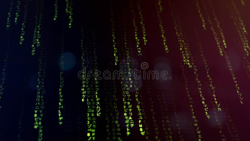 Matrix Style Binary Code Digital Background with Falling Numbers Stock Image - Image of ...