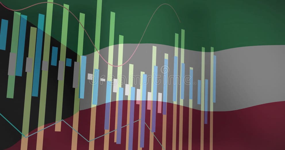 Displaying Abstract Chart Running on Digital Canvas, with Vertical Bars ...