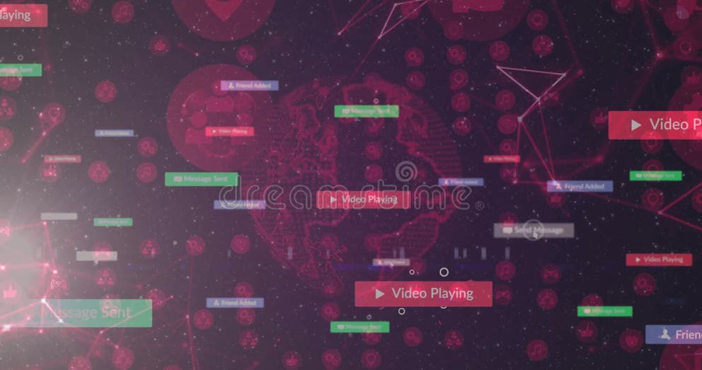 Displaying Abstract Network Interface in Cyberspace, with World Map ...