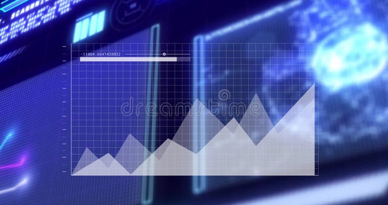 Displaying Area Chart Showing Peaks with Grid Overlay on Dashboard with Numeric Progress Bar ...