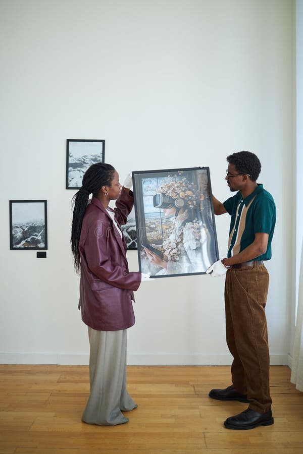 Displaying Artwork in Modern Art Gallery Setting Stock Photo - Image of ...