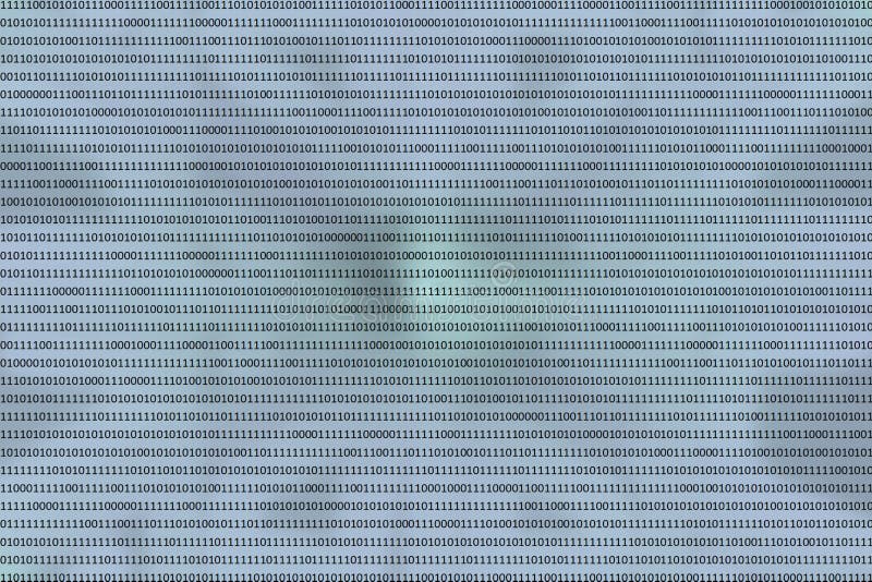 Displaying Binary Code Against A Coloured Background Stock Illustration