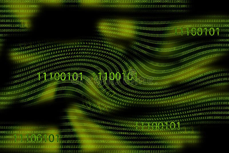 Displaying Binary Code Against A Coloured Background Stock Illustration