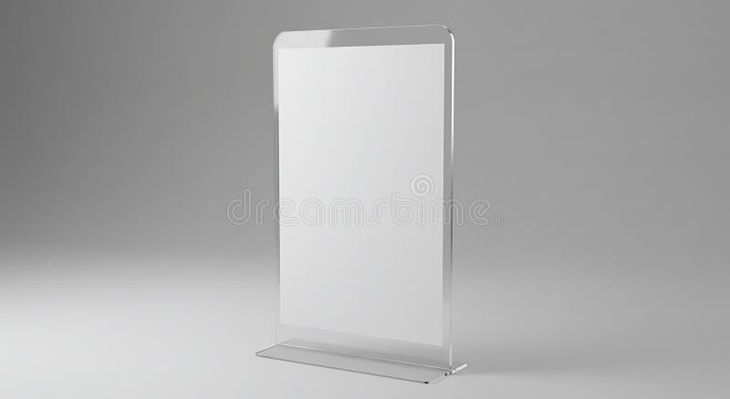 Displaying Blank Signage Mockup Inside of Transparent Frame in Neutral ...