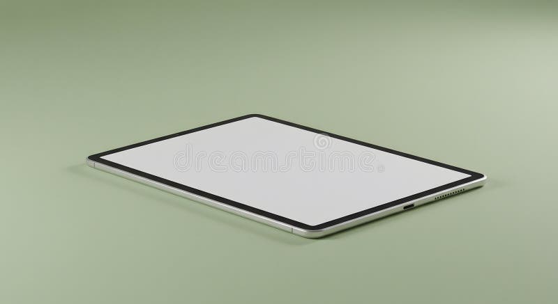 Displaying Blank Tablet Device on Green Background for Mockup Stock ...
