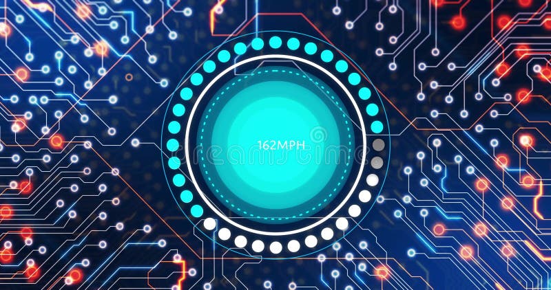 Displaying Central Circular Gauge Reading 162MPH with Ring of Dots at ...