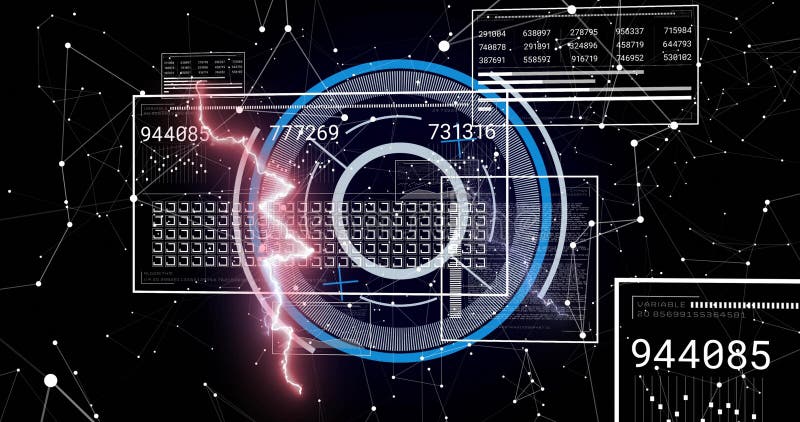 Displaying Central Circular HUD with Grid on Screen, Showing Numeric ...