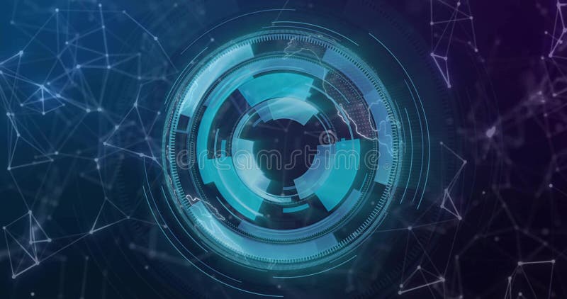 Futuristic Digital Technology Background Illuminated Circular Interface ...