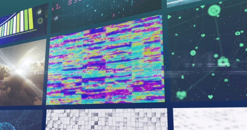 Displaying Central Glitch Panel Showing Glitch Bars on Dim Wall, with ...