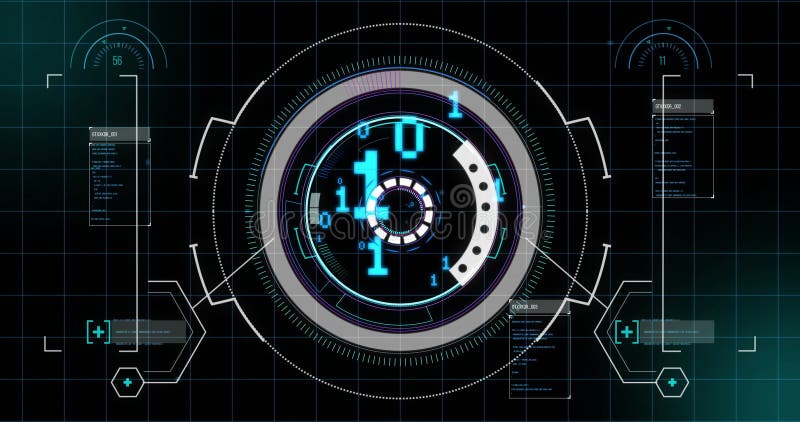 Displaying Central Holographic Interface Rotating on Grid with Binary ...