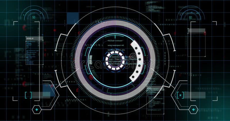 Displaying Complex Data, Futuristic Digital Interface with Circular ...