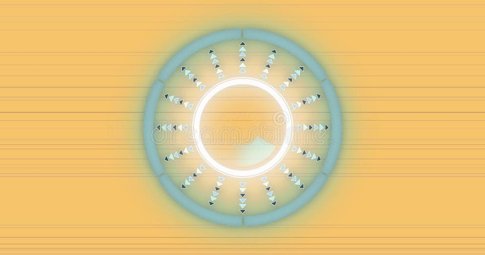 Displaying Concentric Rings Rotating Over Warm Gradient Interface, with ...