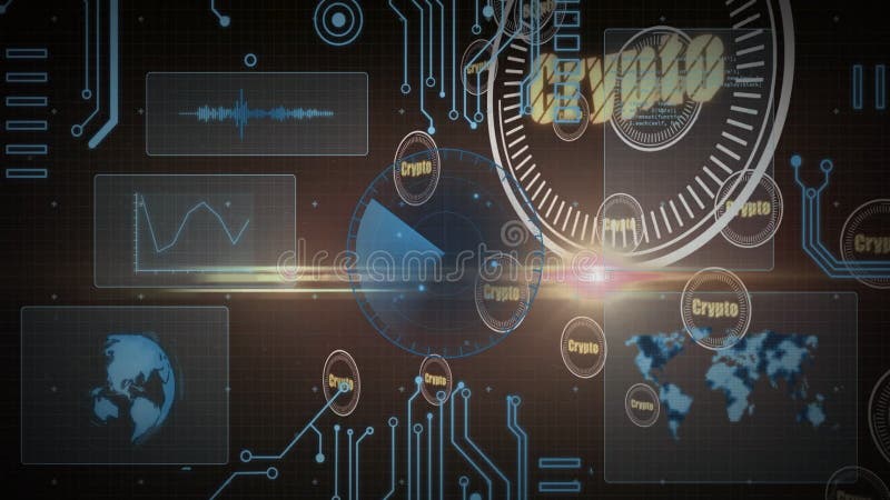 Displaying Crypto Data, Digital Interface with Circuit Patterns Over ...