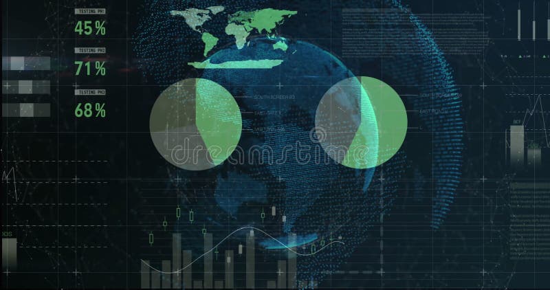 Displaying 3D Globe Visualization Floating Over Analytics Dashboard ...