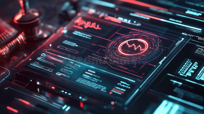 208 Futuristic Computer Screen Displaying Advanced Data Visualization ...