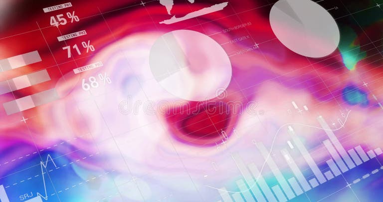 Displaying Data Dashboard Interface with Pie and Bar Charts, Line Graph ...