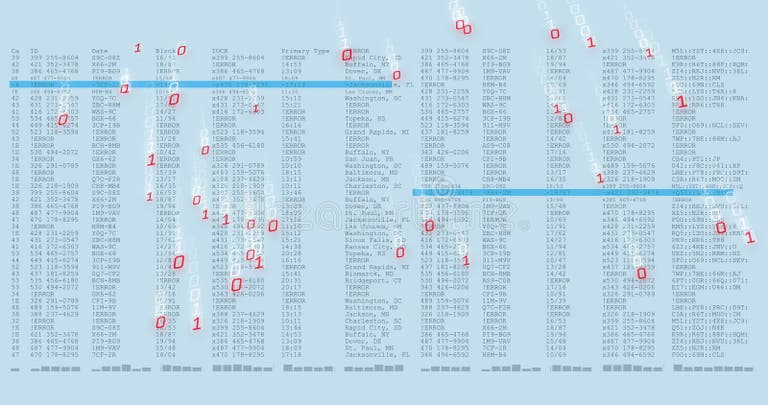 Displaying Data Matrix Highlighting with Cyan Bars in Coding Interface ...