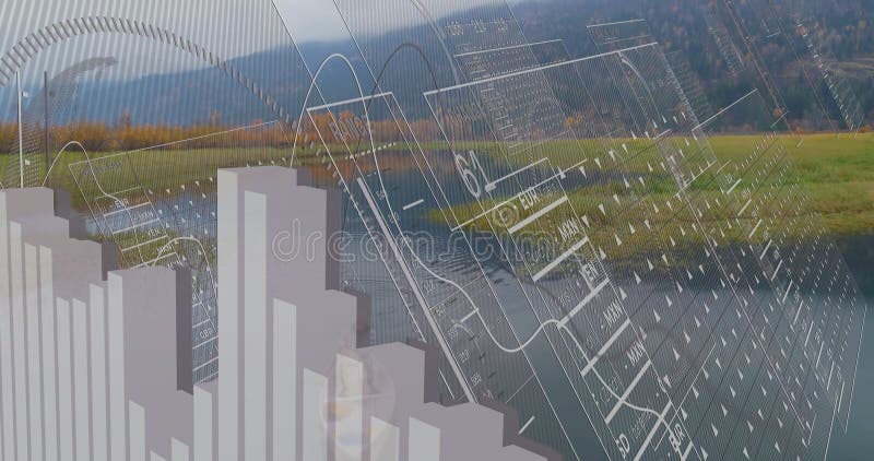 Displaying Data Overlaying Lakeside Meadow and Forested Hills, with 3D ...