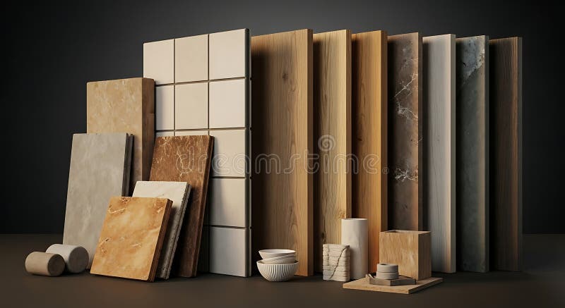 Displaying Flooring and Tile Samples with Natural Textures Stock Photo ...