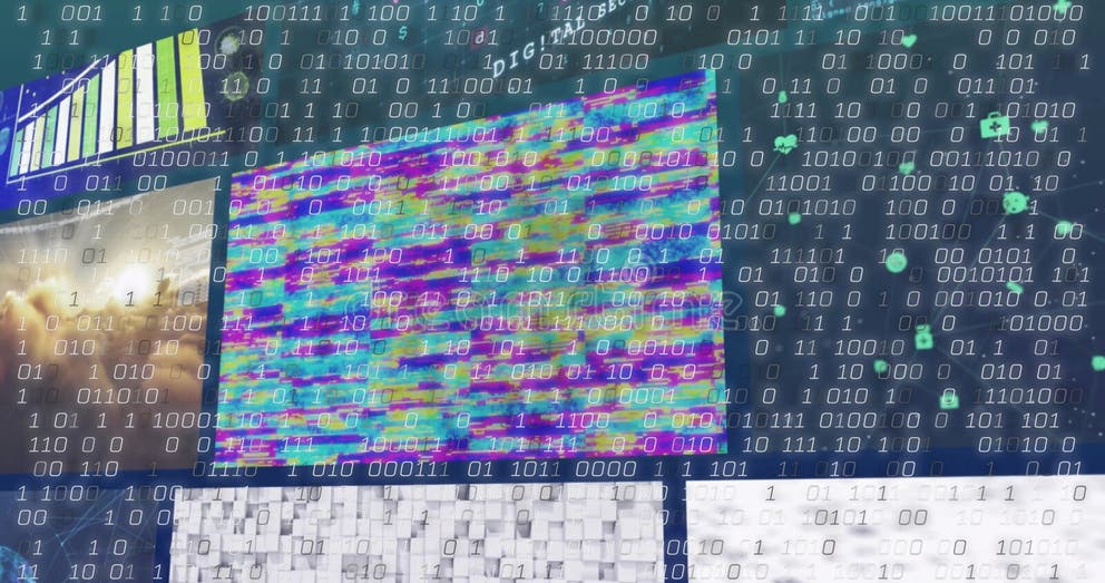 Displaying Glitch Screen with Multicolor Bands on Dashboard, with Bar ...