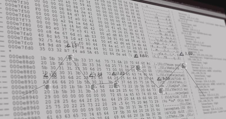 Displaying Graph with Triangular and Square Icons Moving Across Monitor ...