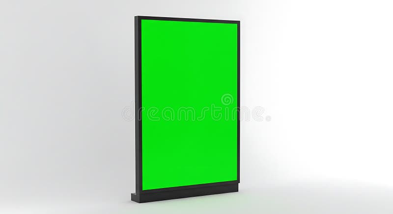 Displaying Green Screen Digital Billboard Mockup in White Studio ...