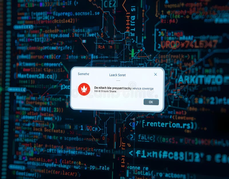 Displaying Interface Window Over Coding Background Stock Image - Image ...