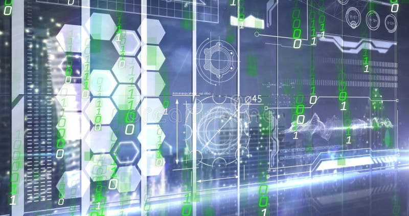 Displaying Layered HUD Interface Overlaying City Skyline in Control ...