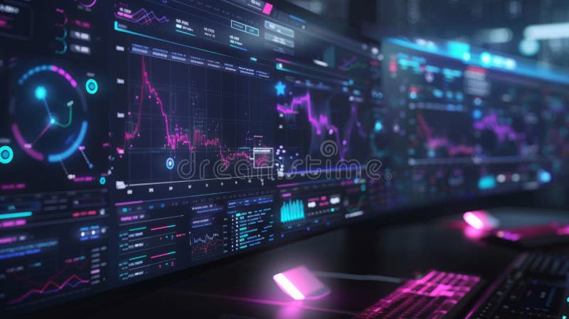 Displaying Multitude of Data on Computer Screen Stock Photo - Image of ... Displaying Multitude of Data on Computer Screen Stock Photo - Image of ...