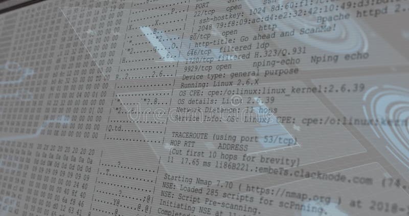 Displaying Network Scanning, Computer Screen Processing Diagnostic Data in Office Stock Footage ...
