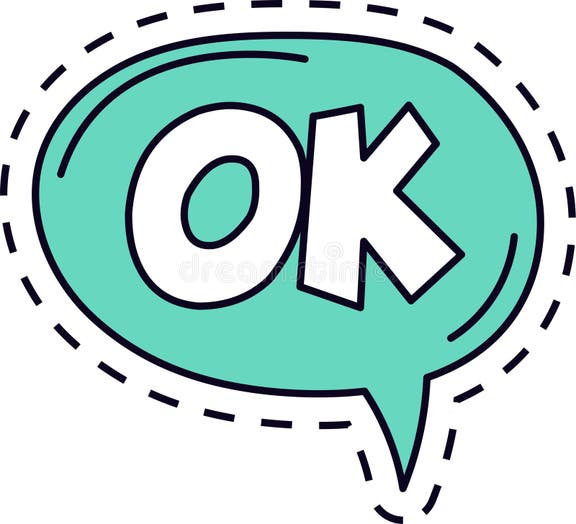 Displaying an OK Expression within a Turquoise Speech Bubble Featuring ...
