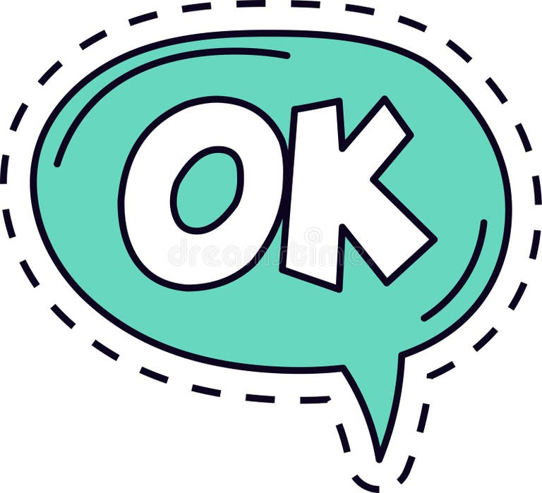Displaying an OK Expression within a Turquoise Speech Bubble Featuring ...
