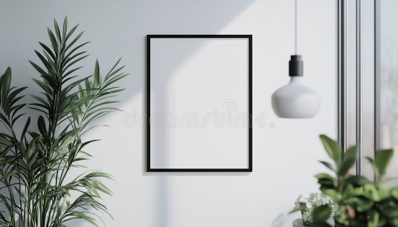 Displaying a Photo Frame Mockup on a Pristine White Wall. a Visual ...