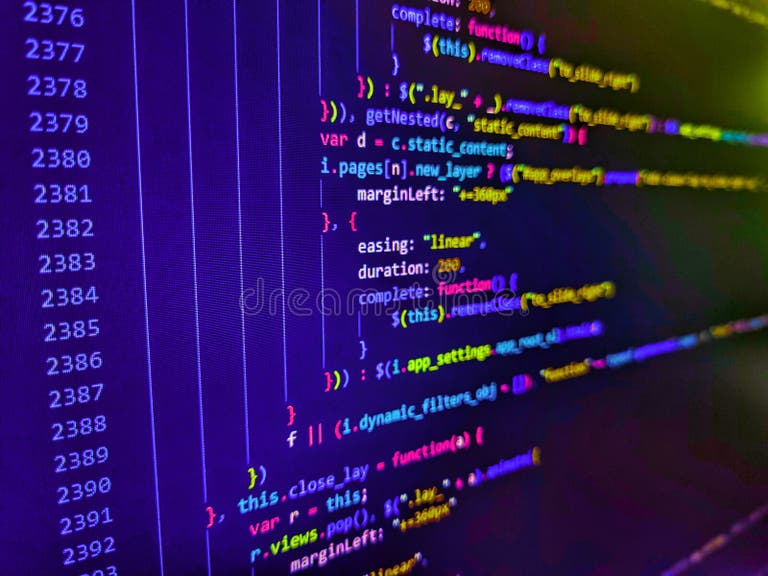 Displaying Program Code on Computer. Digital Technology on Display. WWW ...