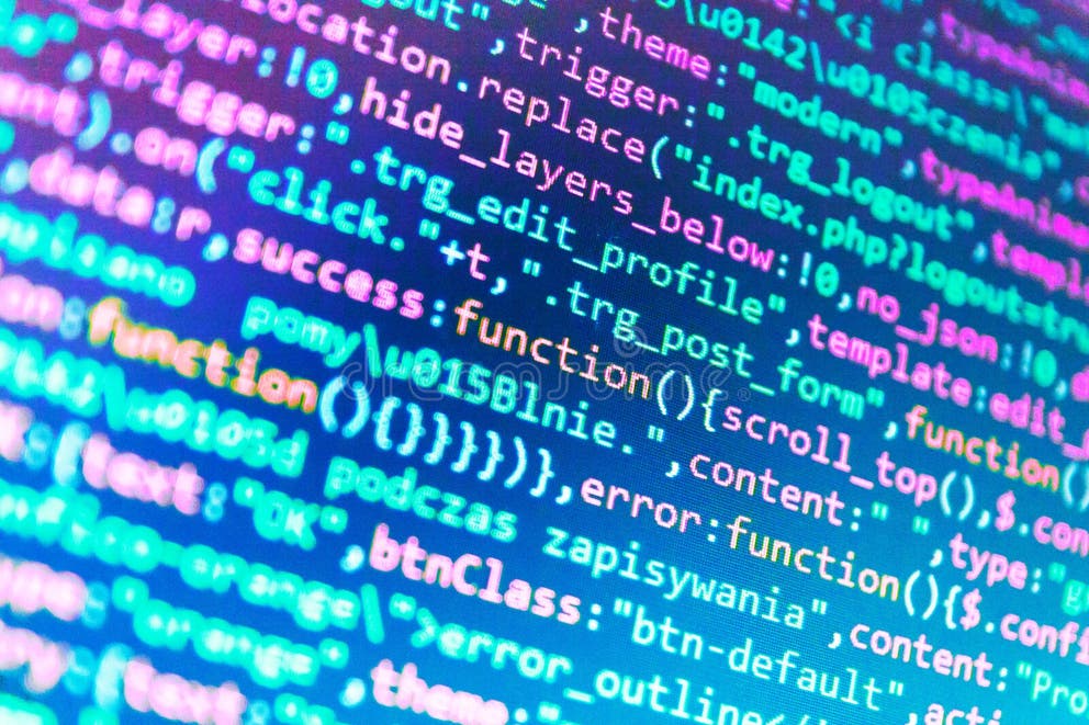 Displaying Program Code on Computer. Stock Illustration - Illustration ...