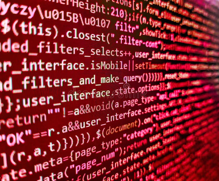 Displaying Program Code on Computer. Computer Programming Source Code ...