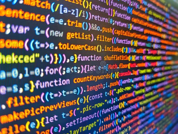 Displaying Program Code on Computer. Code Text Written and Created ...