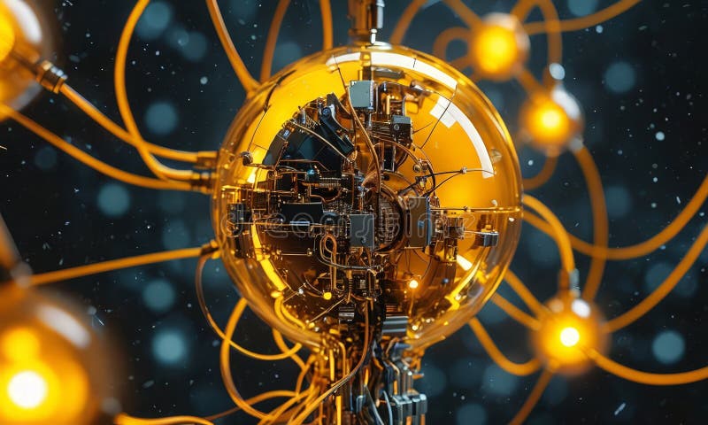 Clock Made Out Wires and Light Bulb Stock Illustration - Illustration ...